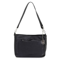Lucca Baldi Leder-Schultertasche "Acreide" in Schwarz - (B)32 x (H)23 x (T)16 cm - 77% | Damen-taschen