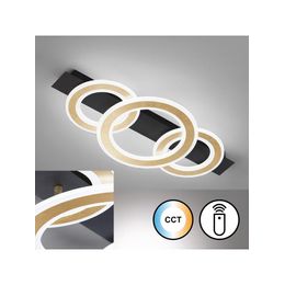 Fischer und Honsel FISCHER & HONSEL LED-Deckenleuchte "Circle" in Schwarz/ Gold - (B)76,5 x (H)8 x (T)36 cm - 72% | Haengeleuchten-deckenleuchten