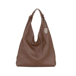 Lucca Baldi Leder-Schultertasche "Catanzaro" in Dunkelbraun - (B)45 x (H)36 x (T)5 cm - 77% | Damen-taschen