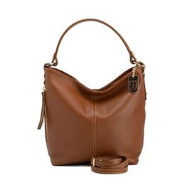 Lucca Baldi Leder-Schultertasche "Carrara" in Cognac - (B)36 x (H)28 x (T)12 cm - 75% | Damen-taschen