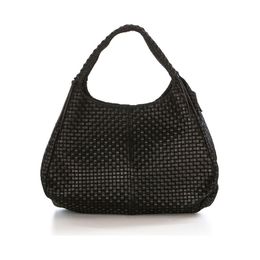 Lucca Baldi Leder-Schultertasche "Pitigliano" in Schwarz - (B)41 x (H)34 x (T)30 cm - 78% | Damen-taschen