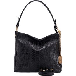 Anna Morellini Leder-Schultertasche "Dania" in Schwarz - (B)29 x (H)24 x (T)8 cm - 75% | Damen-taschen