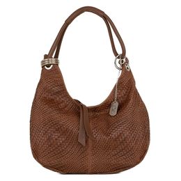 Anna Morellini Leder-Schultertasche "Concetta" in Braun - (B)38 x (H)34 x (T)10 cm - 74% | Damen-taschen