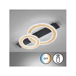 Fischer und Honsel FISCHER & HONSEL LED-Deckenleuchte "Circle" in Schwarz/ Gold - (B)61 x (H)7,3 x (T)36 cm - 63% | Haengeleuchten-deckenleuchten