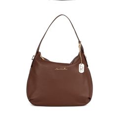 Anna Morellini Leder-Schultertasche "Armina" in Braun - (B)35 x (H)31 x (T)7 cm - 74% | Damen-taschen