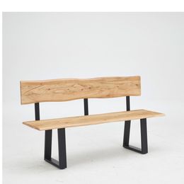 Livetastic Sitzbank, Schwarz, Akazie, Holz, Metall, Akazie, vollmassiv, Holz, 4-Sitzer, 200x85x50 cm, Esszimmer, B&auml;nke, Sitzb&auml;nke