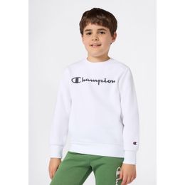 Sweatshirt Champion "SPORTWEAR CREWNECK Standard Fit", Jungen, Gr. L (152/158), wht, ns, Obermaterial: 54% Baumwolle, 46% Polyester, normal, Rundhals, Sweatshirts Sweatshirt, f&uuml;r Kinder, sportlicher Stil, Rundhalsausschnitt, ohne Verschluss