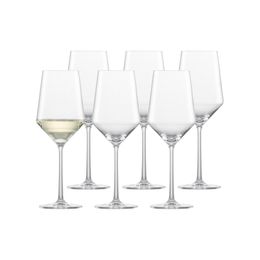 Wei&szlig;weinglas ZWIESEL GLAS "Sauvignon Wei&szlig;weingl&auml;ser Pure 408 ml 6er Set transparent", bunt (transparent), 6 tlg., Glas, Trinkgef&auml;&szlig;e, Wei&szlig;weinglas