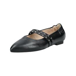 Riemchenballerina Gabor "Gabor Ballerinas Glattleder", Damen, Gr. 40, schwarz, Glattleder, Schuhe Riemchenballerina
