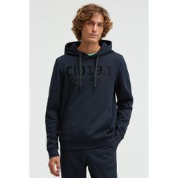 CAMP DAVID Herren Kapuzensweatshirtblau, Gr. L, bedruckt, Jersey, Material: 70% Baumwolle, 30% Polyester, Sweatshirts, mit reflektierenden Details