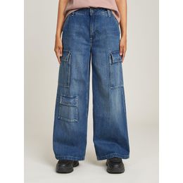 G-Star Raw 5-Pocket-Jeans G-STAR "Mega Cargohose Denim", Damen, Gr. 25, antique cosmic blau, Obermaterial: 80% Baumwolle, 20% Baumwolle, Jeans 5-Pocket-Jeans
