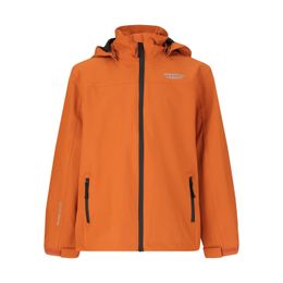Outdoorjacke WEATHER REPORT "Borise Jr.", Kinder, Gr. 116, orange, 90% Polyester, 10% Elasthan, mehrfarbig, normal, hoch geschlossener Ausschnitt, Jacken Outdoorjacke, mit wasserdichter Ausstattung