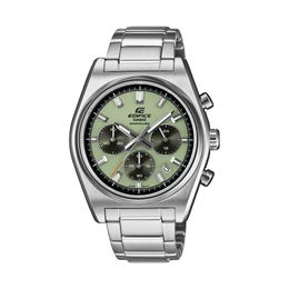 Chronograph CASIO EDIFICE, edelstahlfarben, hellgr&uuml;n, Armbanduhren, Herren, Chronograph, Quarzuhr, Armbanduhr, Herrenuhr, Edelstahlarmband, analog, Tag