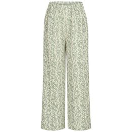 Stoffhose CLOUD 5IVE "CLOUD 5IVE Summer Pants with aop leaf print", Damen, Gr. L, US-Gr&ouml;&szlig;en, gr&uuml;n, 95% Polyester, 5% Elasthan, loose fit, Hosen Stoffhose