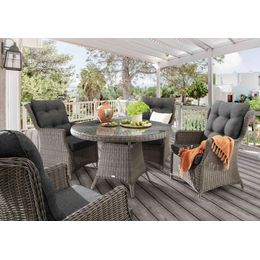 Garten-Essgruppe Destiny "CASA LUNA", grau (vintage grau,), Polyester, Sitzm&ouml;bel-Sets, Aluminium, Polyrattan