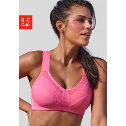 H.I.S. Sport-BH H.I.S, Damen, Gr. 105, Cup D, pink (neon pink), Microtouch, Obermaterial: 90% Polyester (COOLMAX), 10% Elasthan (LYCRA), BHs Sport-BH, ohne B&uuml;gel aus schnell trocknendem COOLMAX-Material, Topseller