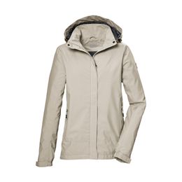 Outdoorjacke Killtec "KOS 51 WMN JCKT", Damen, Gr. 36, zement, Obermaterial: 100% Polyester;Futter: 100% Polyester, Jacken Outdoorjacke, Damenjacke: wasserdicht, atmungsaktiv, verstellbar, abnehmbare Kapuze