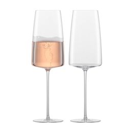 Sektglas ZWIESEL GLAS "Sektgl&auml;ser Simplify 407 ml 2er Set transparent", bunt (transparent), 2 tlg., Glas, Trinkgef&auml;&szlig;e