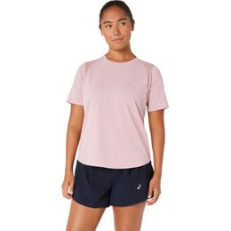 Laufshirt asics "ROAD SS TOP", Damen, Gr. L, morganite, Obermaterial: 94% Polyester, 6% Elasthan, Shirts Laufshirt