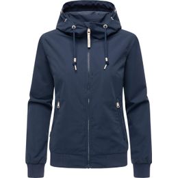 Outdoorjacke Ragwear "Oggie YOUMODO", Damen, Gr. S (36), blau (dunkelblau), Obermaterial: 100% Polyester. Innenfutter: 100% Polyester, Basic, gerade h&uuml;ftbedeckend, hoch geschlossener Ausschnitt, &Auml;rmel ohne &Auml;rmelschlitz B&uuml;ndchen mit Windstopper, Jacken Outdoorjacke, Wasserdichte und atmungsaktive &Uuml;bergangsjacke