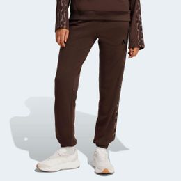 Sporthose adidas Sportswear "W AOP FT PT INF", Damen, Gr. S, N-Gr, aurora coffee, multicolor, Obermaterial: 55% Baumwolle, 36% Polyester, 9% Viskose, Hosen Sporthose