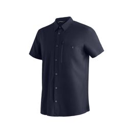 Funktionshemd Maier Sports "Magos S/S M", Herren, Gr. 54, Normalgr&ouml;&szlig;en, blau (dunkelblau), 94% Polyester, 6% Elasthan, Hemden, Herren Hemd kurzarm, atmungsaktives Freizeithemd, Taillierter Schnitt