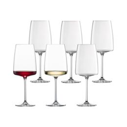 Weinglas ZWIESEL GLAS "Weingl&auml;ser Vivid Senses 660 ml 6er Set transparent", bunt (transparent), 6 tlg., Glas, Trinkgef&auml;&szlig;e, Weinglas