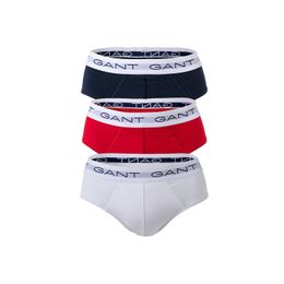 Slip Gant "Slip BRIEF 3-PACK 3er Pack", Herren, Gr. L, bunt (mehrfarbig), Obermaterial: 95% Baumwolle CO. 5% Elasthan EL., Unterhosen Slip
