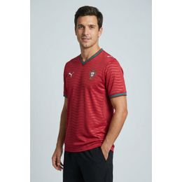 Fu&szlig;balltrikot Puma "FPF HOME JERSEY REPLICA", Herren, Gr. XL, club rot, gr&uuml;n lagoon, Web, Obermaterial: 100% Polyester, unifarben, regular fit normal, Rundhals, Trikots Fu&szlig;balltrikot, Kurzarm-Design, Rundhalsausschnitt, mit DryCELL-Technologie