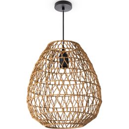 Paco Home Pendelleuchte "KAGEEG", braun, &Oslash; 30cm H: 33cm, Leuchten, Korb H&auml;ngeleuchte Rattan Optik Boho Esszimmerlampe E27 Skandi, Pendelleuchte