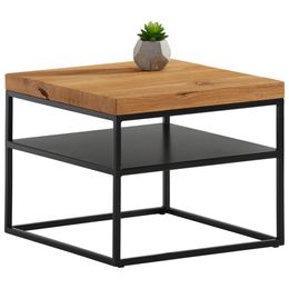 Novel Couchtisch, Holz, Metall, Eiche, massiv, quadratisch, Kufe, 50x40x50 cm, Wohnzimmer, Wohnzimmertische, Couchtische, Couchtische Metall
