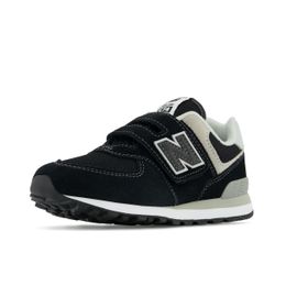 Sneaker New Balance "574", M&auml;dchen, Gr. 33, schwarz, Leder, Synthetik, Textil, Schuhe Sneaker, mit Klettverschluss