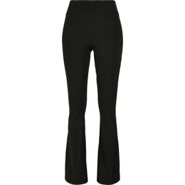 Leggings Urban Classics "Urban Classics Damen Ladies Recycled High Waist Flared Leggings", Damen, Gr. 3XL, US-Gr&ouml;&szlig;en, schwarz, 78% Polyester, 22% Elasthan, unifarben, skinny fit, Hosen Leggings