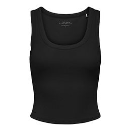 Tanktop Only "ONLEASY S/L TANK TOP JRS", Damen, Gr. L, schwarz, Jersey, Obermaterial: 93% Baumwolle, 7% Elasthan, unifarben, normal, tiefer Rundhals, Tops Tanktop, Baumwollmischung