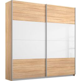 Rauch Schwebet&uuml;renschrank &raquo;Quadra Bestseller Schlafzimmerschrank in vielen Breiten&laquo; Kleiderschrank Garderobenschrank Schrank mit Glaselementen braun 