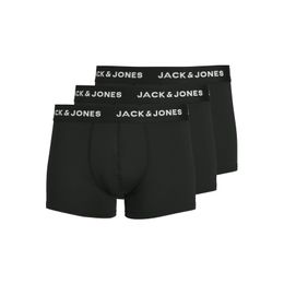 Jack & Jones Trunk JACK & JONES "JACBASE Microfiber mit Gummibund, perfekter Passform, im 3er-Pack", Herren, Gr. S, 3 Stk., schwarz (schwarz, schwarz, schwarz), Single Jersey, Obermaterial: 90% Polyester, 10% Elasthan, unifarben mit Farbeinsatz, Unterhosen, eng anliegend, Single Jersey, Polyester