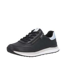 Plateausneaker Remonte, Damen, Gr. 36, schwarz, perlmutt, Leder, Lederimitat, unifarben mit Farbeinsatz, Schuhe Plateausneaker, Schn&uuml;rschuh, Halbschuh, Freizeitsneaker in bequemer Form