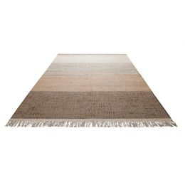 Teppich &raquo;Vito GL-82305&laquo; rechteckig 4 mm H&ouml;he Naturfaser Teppich aus 80% Jute 20% Baumwolle, mit Fransen, Wohnzimmer braun Jute