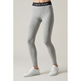 Calvin Klein Damen Leggings breiter Logobund, weich, elastisch, Cotton-Mix grau XL, N-Gr