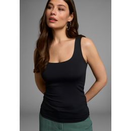 Laura Scott Damen Tanktop mit modischem Karree-Ausschnitt schwarz 34