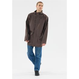 Regenjacke WEATHER REPORT "Torsten", Herren, Gr. 4XL, braun, 100% Polyester, unifarben, lang, hoch geschlossener Ausschnitt, Jacken Regenjacke, mit verschwei&szlig;ten N&auml;hten