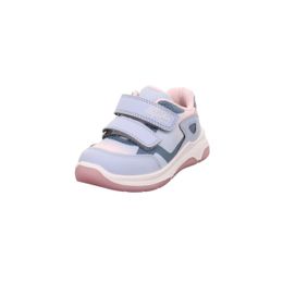 Sneaker Superfit "COOPER WMS: mittel", M&auml;dchen, Gr. 23, hellblau, ros&eacute;, Lederimitat, Textil, Schuhe Sneaker, Klettschuh, mit herausnehmbarer Einlage, Gr&ouml;&szlig;enschablone zum Download