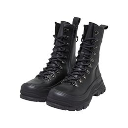 Stiefel Buffalo "Buffalo roam lace up hi hike", Damen, Gr. 41, schwarz, Leder, unifarben, Schuhe Stiefel
