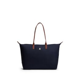 Tommy Hilfiger Damen &raquo;POPETTE MAXI TOTE&laquo;, Damen Umh&auml;ngetasche, Schultertasche mit Leder-Tragegriffen blau