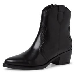 Tamaris Damen Cowboy Stiefelette in spitzer Form schwarz 36