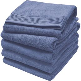 Primera Handtuch &raquo;Premium&laquo; mit einer eleganten Chenille-Bord&uuml;re blau Walkfrottier, Obermaterial: 100% Baumwolle