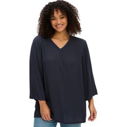 sheego Damen Tunika in leichter Crinkle-Struktur tiefblau Gr&ouml;&szlig;e 54