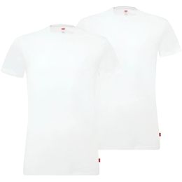 Levi's Levi's Herren T-Shirt 2er-Pack, Rundhalsausschnitt, Kurzarm, Cotton-Mix, elastisch wei&szlig; XL