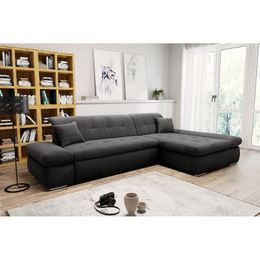 DOMO collection &raquo;Moric, L-Form, XXL-Sofa - Breite 300cm, viel Platz, auch in Cord&laquo; wahlweise mit Bettfunktion und Armteilverstellung, Cord grau 