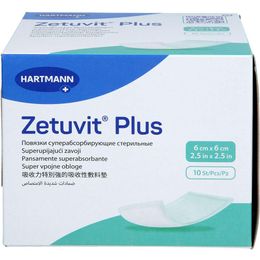 Zetuvit Plus extrastarke Saugkompr.steril 6x6 cm 10 St